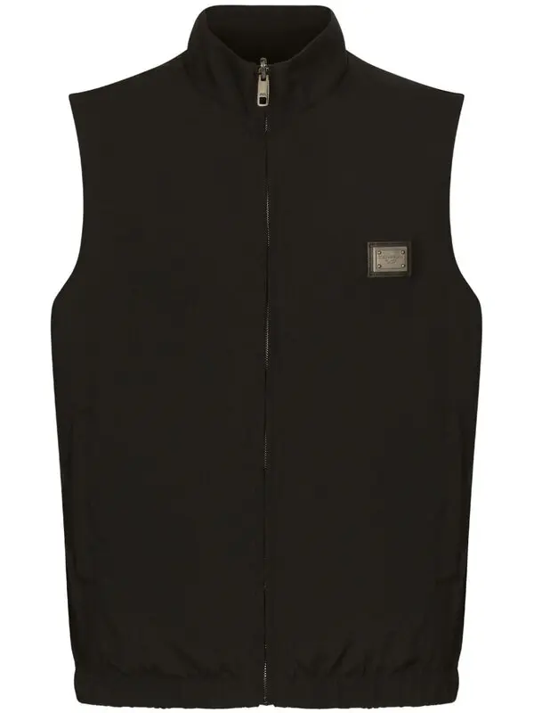 Dolce & Gabbana Logo-plaque Reversible Gilet - Black