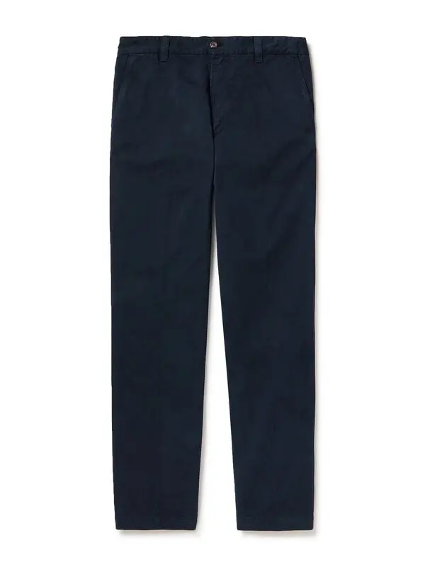 DRAKE'S Straight-leg Cotton-twill Chinos
