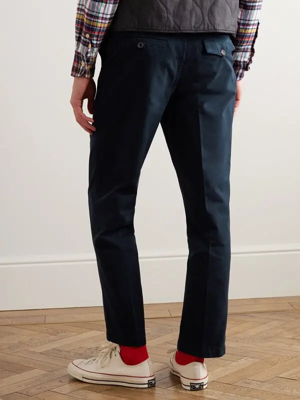 DRAKE'S Straight-leg Cotton-twill Chinos