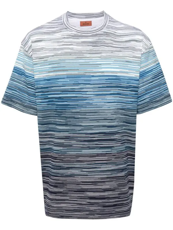 Missoni Striped Cotton T-shirt - Blue