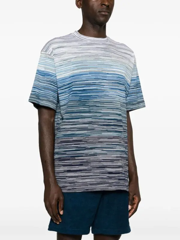 Missoni Striped Cotton T-shirt - Blue