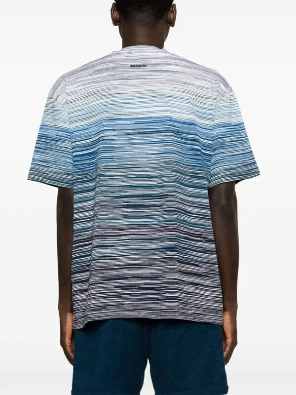 Missoni Striped Cotton T-shirt - Blue