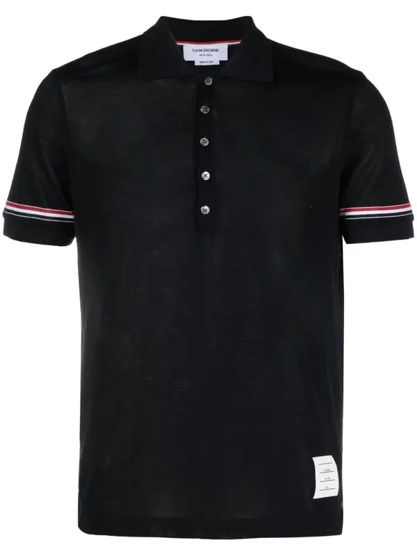 Thom Browne Rwb-stripe Polo Shirt - Blue