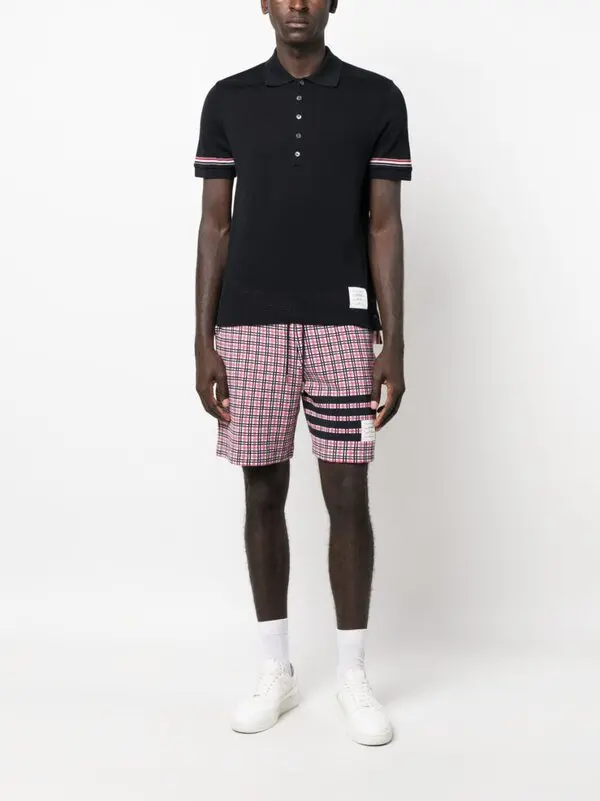 Thom Browne Rwb-stripe Polo Shirt - Blue