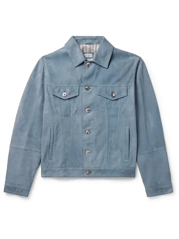 Brunello Cucinelli Suede Trucker Jacket