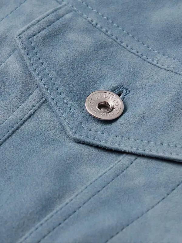 Brunello Cucinelli Suede Trucker Jacket