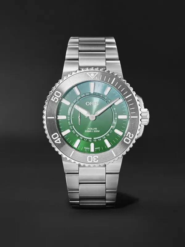 ORIS Aquis Dat Watt Limited Edition Ii 43.5mm Stainless Steel Watch - Green