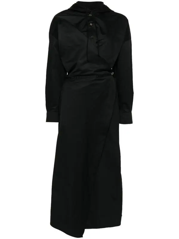 Diesel Long-Sleeved Hooded Wrap Dress In Black - 70% Off | Editorialist