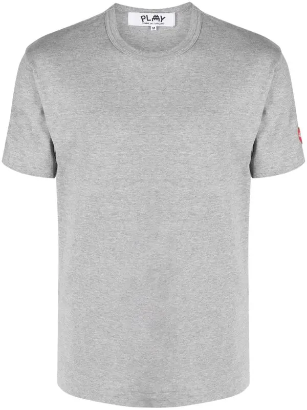 Play Comme Des Garcon X The Artist Invader Pixelated-appliqué T-shirt - Grey