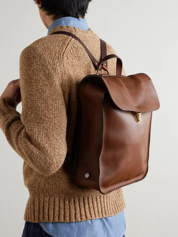 BLEU DE CHAUFFE Full-grain Leather Backpack