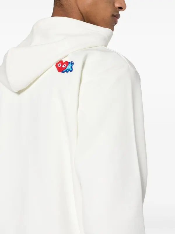Play Comme Des Garcon X Invader Pixelated Appliqué Zip-up Hoodie