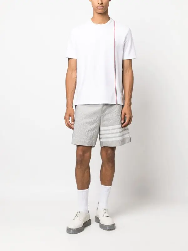 Thom Browne Rwb Stripe Cotton T-shirt - White