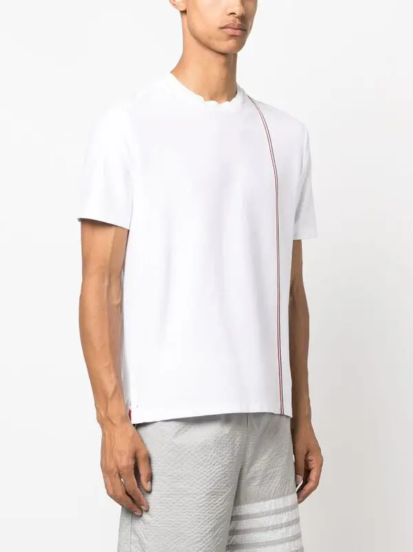 Thom Browne Rwb Stripe Cotton T-shirt - White