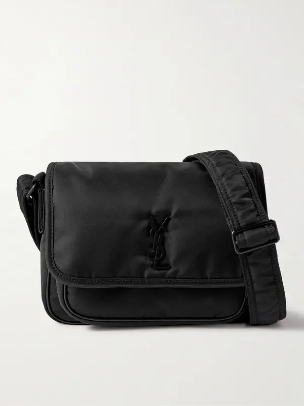 Saint Laurent Niki Small Leather-trimmed Shell Messenger Bag - Black