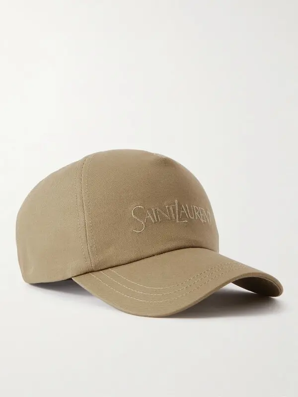Saint Laurent Logo-embroidered Baseball Cap - Neutrals