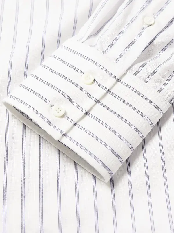 Brunello Cucinelli Button-down Collar Striped Cotton Shirt