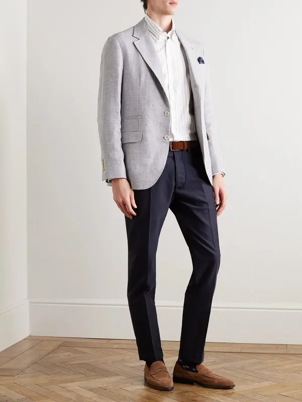 Brunello Cucinelli Button-down Collar Striped Cotton Shirt