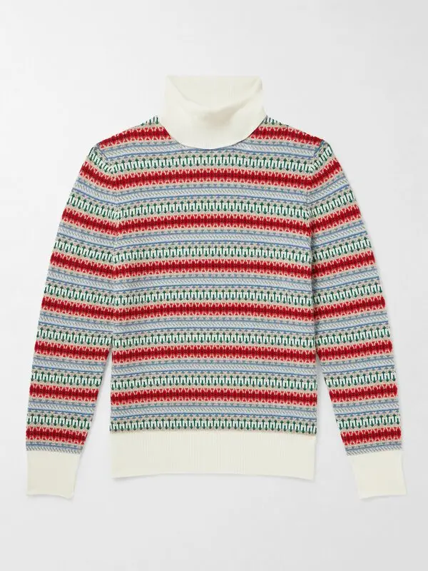 Loro Piana Fair Isle Cashmere Rollneck Sweater