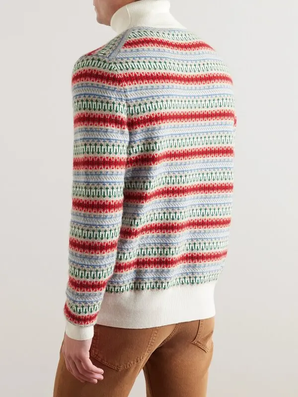 Loro Piana Fair Isle Cashmere Rollneck Sweater