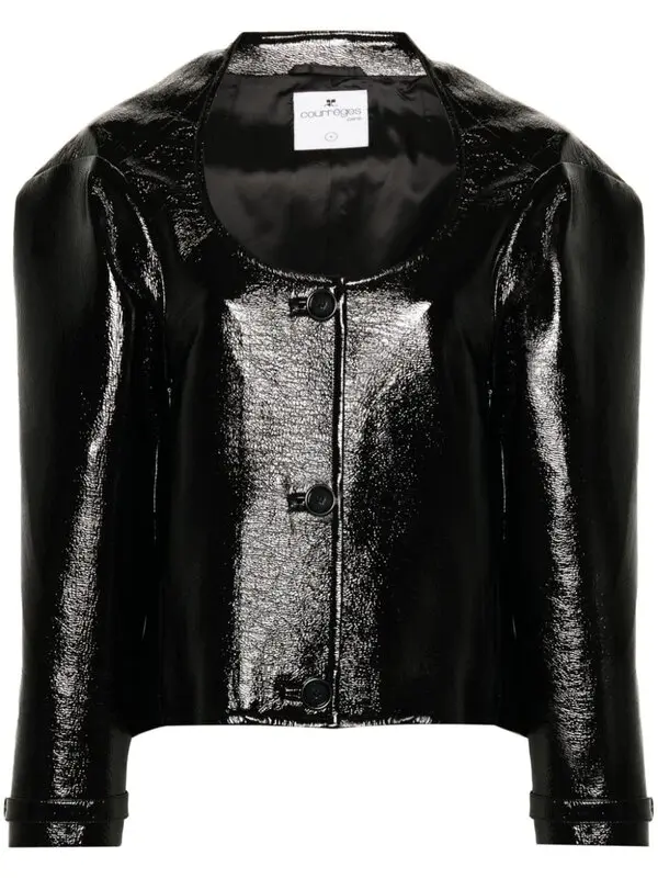 COURREGES Cocoon Vinyl Jacket - Black