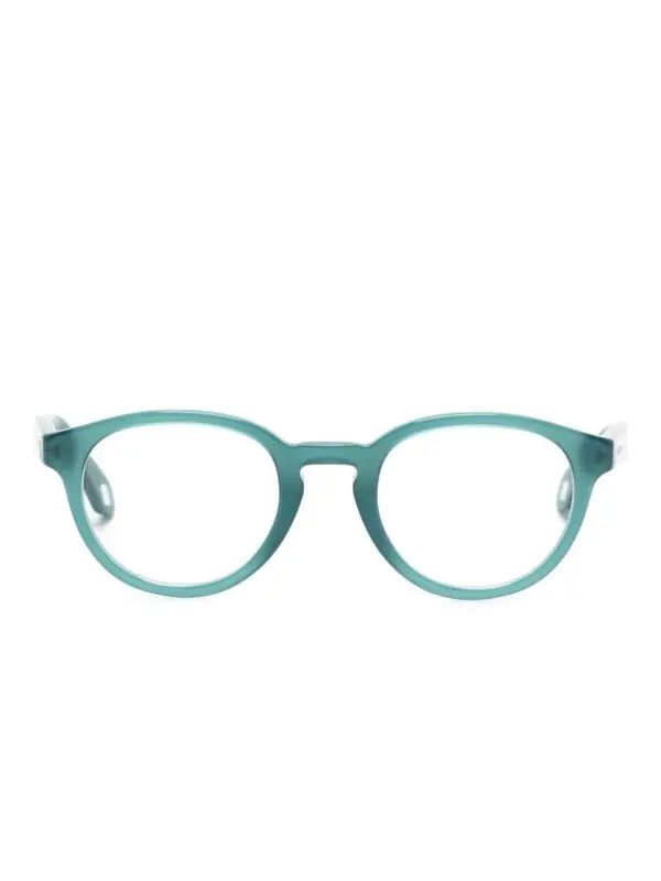 Giorgio Armani Logo-engraved Oval-frame Eyeglasses - Green