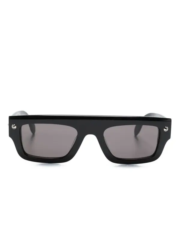 Alexander McQueen Rectangle-frame Sunglasses - Black