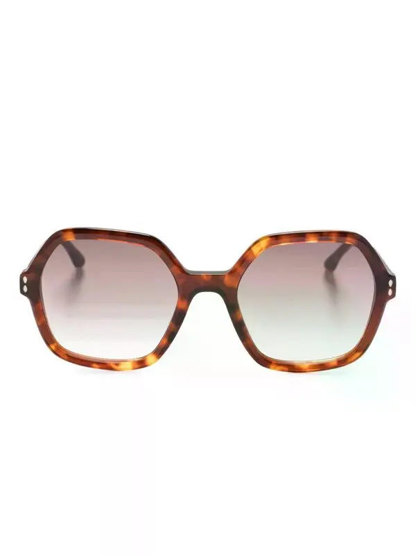 Isabel Marant Logo-print Oversized Sunglasses - Brown