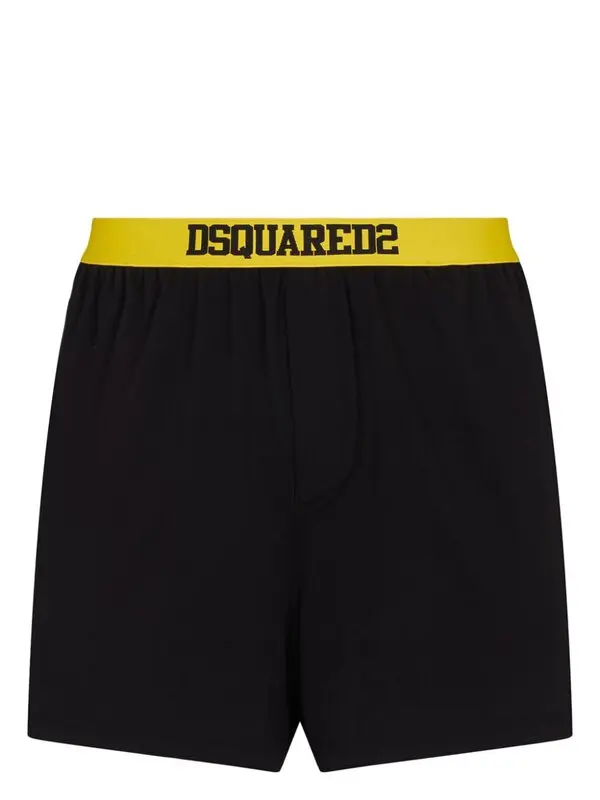 Dsquared2 Logo-print Strap Cotton-blend Boxers - Black