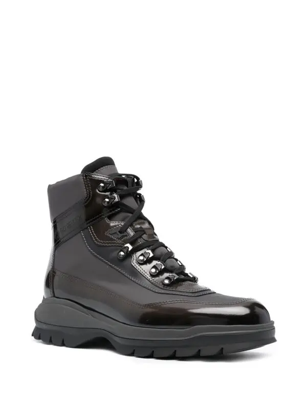 Santoni Panelled-design Lace-up Hiking Boots