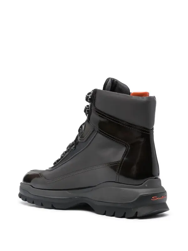 Santoni Panelled-design Lace-up Hiking Boots