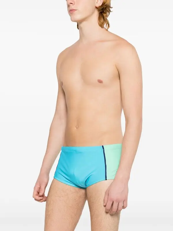 AMIR SLAMA Panelled Piped-trim Swim Shorts - Blue