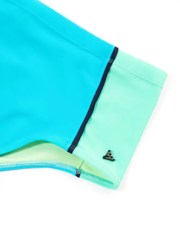 AMIR SLAMA Panelled Piped-trim Swim Shorts - Blue