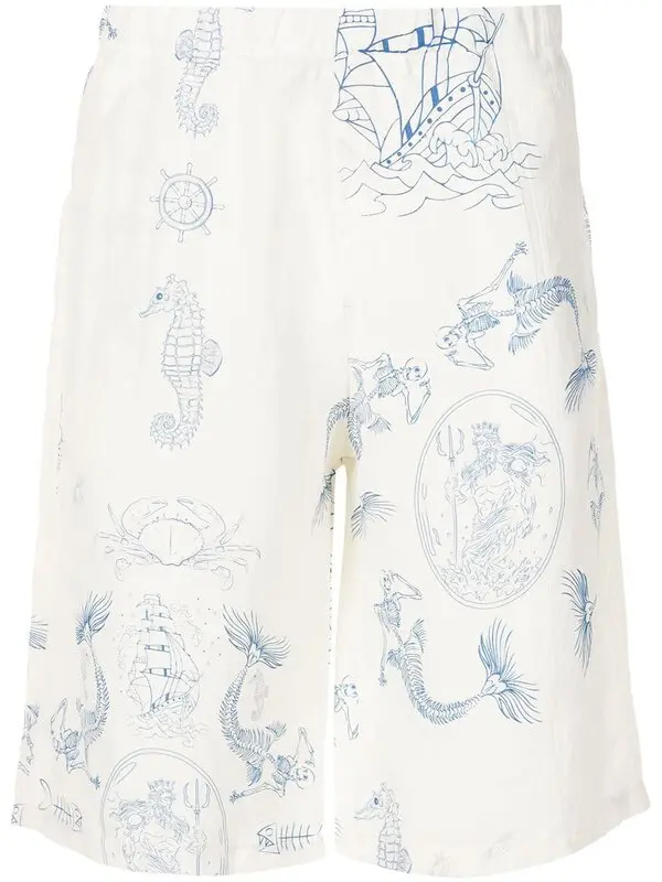 AMIR SLAMA Graphic-print Track Shorts