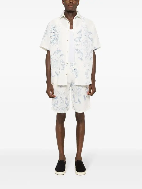AMIR SLAMA Graphic-print Track Shorts