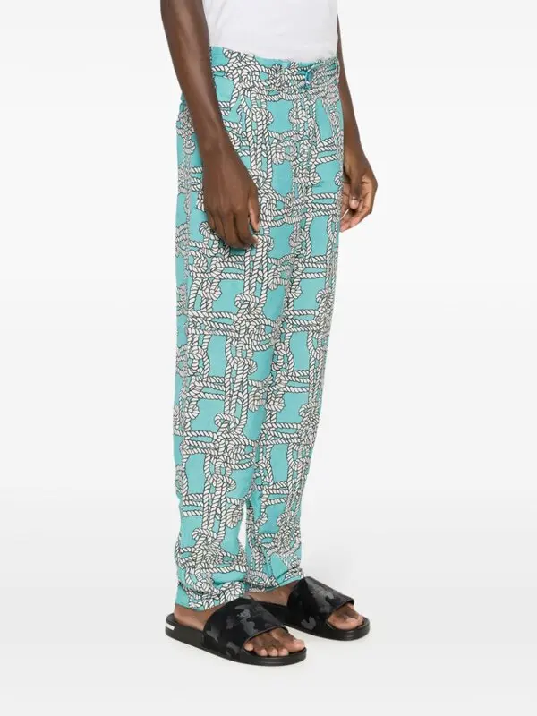 AMIR SLAMA Graphic-print Cropped Trousers