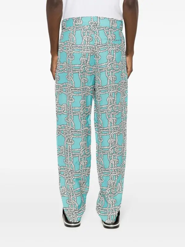AMIR SLAMA Graphic-print Cropped Trousers