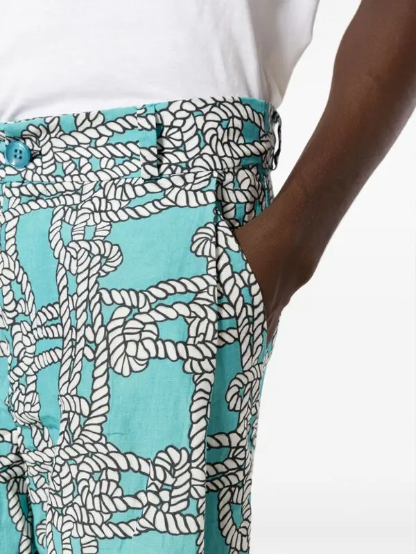 AMIR SLAMA Graphic-print Cropped Trousers