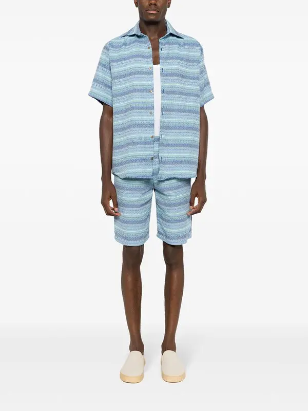 AMIR SLAMA Striped Cotton Shorts