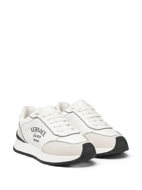 Versace Logo-embroidered Panelled Sneakers