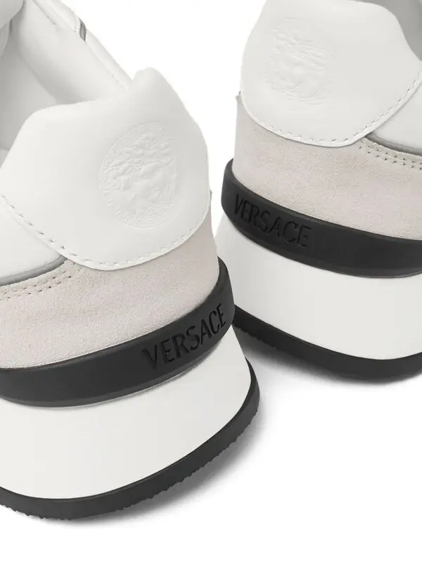 Versace Logo-embroidered Panelled Sneakers