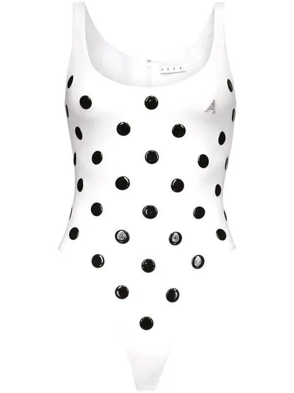 AREA Polka Dot-appliqué Bodysuit