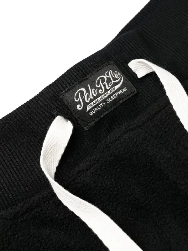 Polo Ralph Lauren Embroidered-logo Fleece Trousers - Black