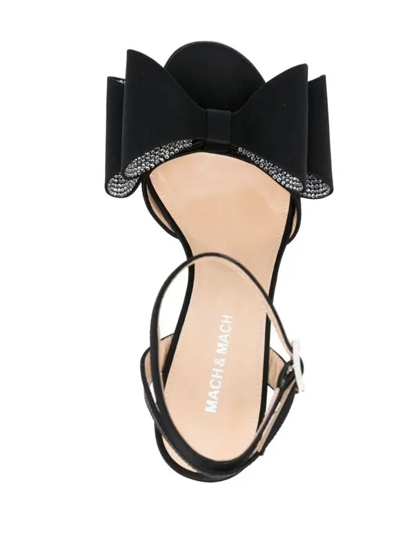 Mach & Mach Le Cadeau 95mm Bow-detail Pumps - Black