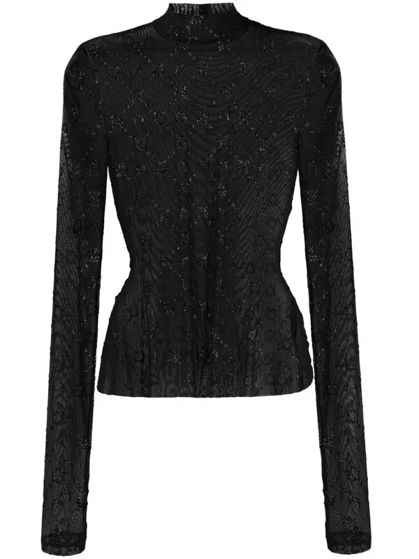 MARINE SERRE Regenerated Glitter Blouse