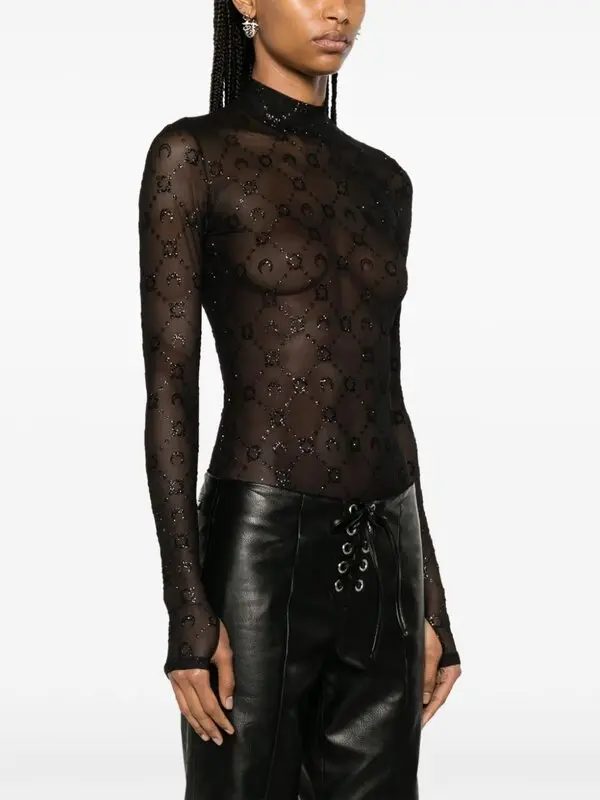 MARINE SERRE Regenerated Glitter Blouse