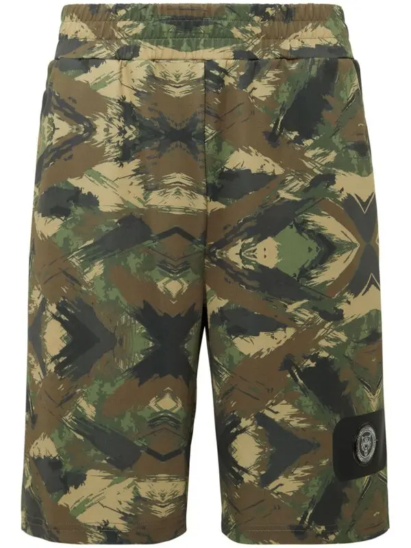 PLEIN SPORT Logo-patch Camouflage Shorts