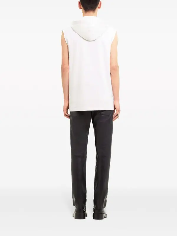 COURREGES Logo-appliqué Sleeveless Hoodie