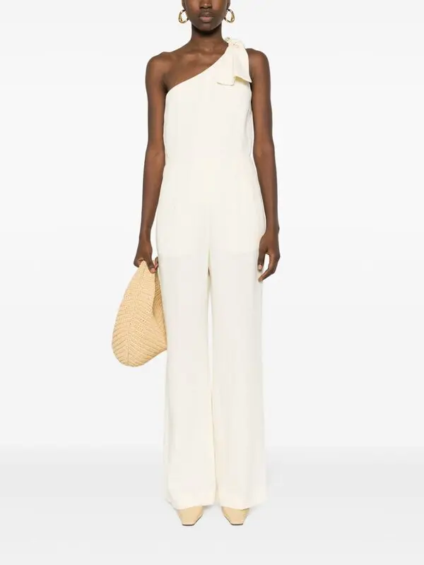 Chloé One-shoulder Linen Jumpsuit - Yellow