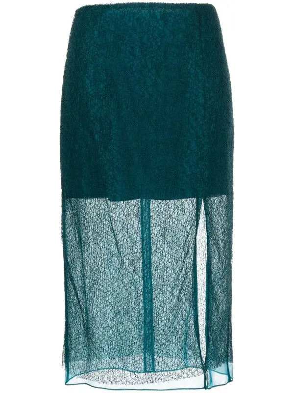 JASON WU Double-layered Embroidered Silk Skirt - Green