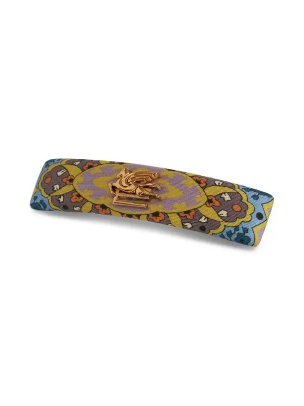 Etro Blue Paisley Hair Clip with Pegasus Design Etro Paisley Medallion Hair Clip In Blue | ModeSens main image 2